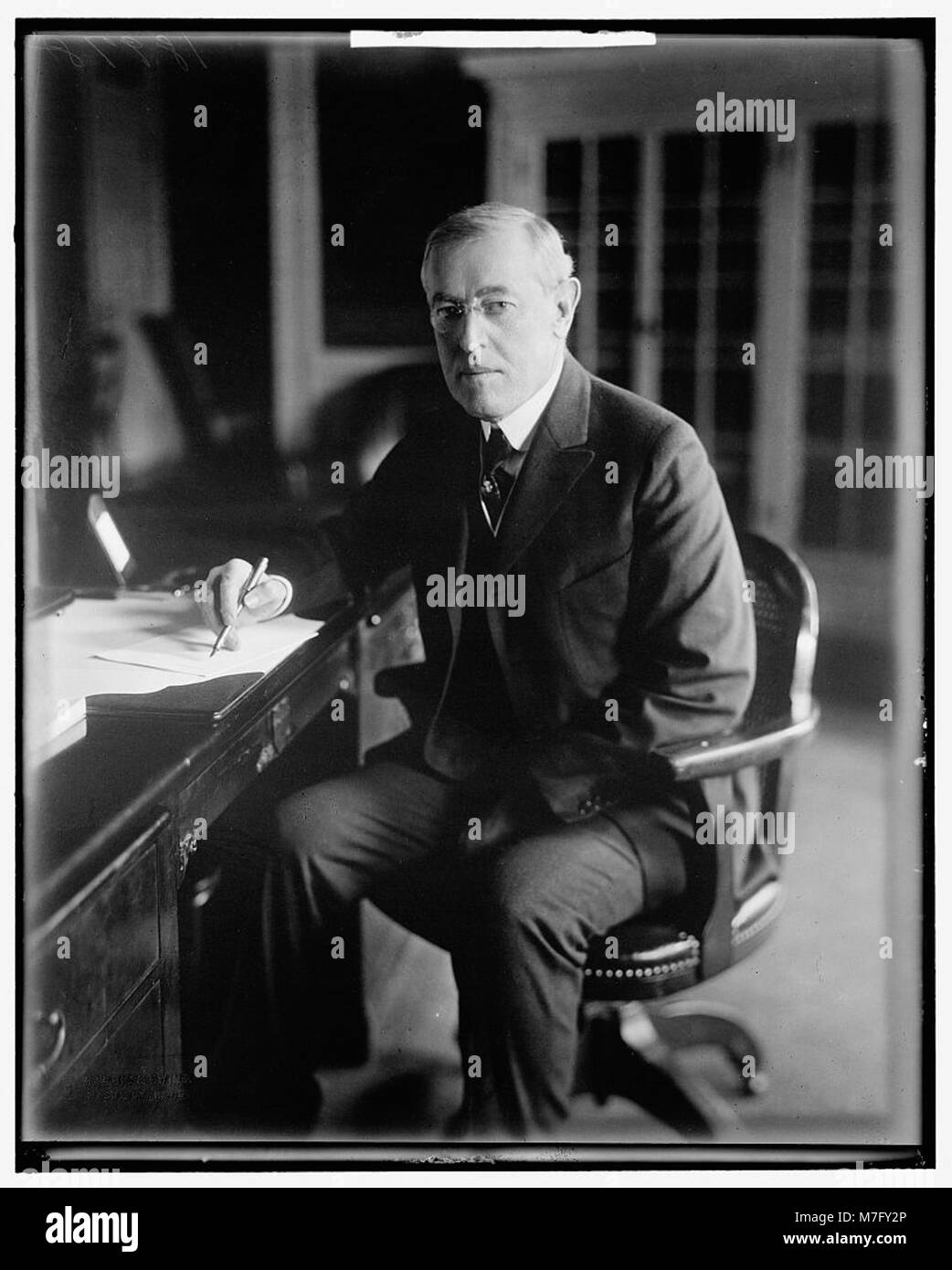 A portrait of Woodrow Wilson, the 28th President of the United States ...