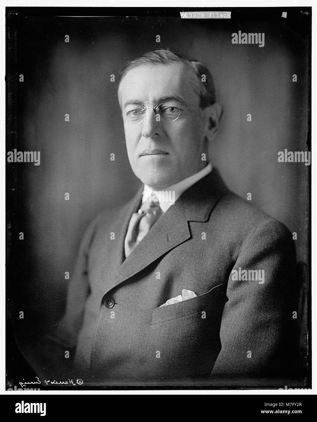 Woodrow Wilson, the 28th President of the United States, is captured in ...