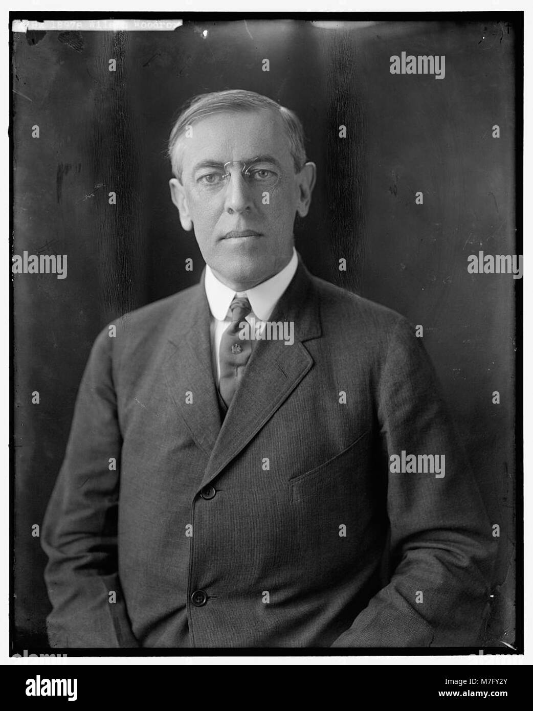 A portrait of Woodrow Wilson, the 28th President of the United States ...