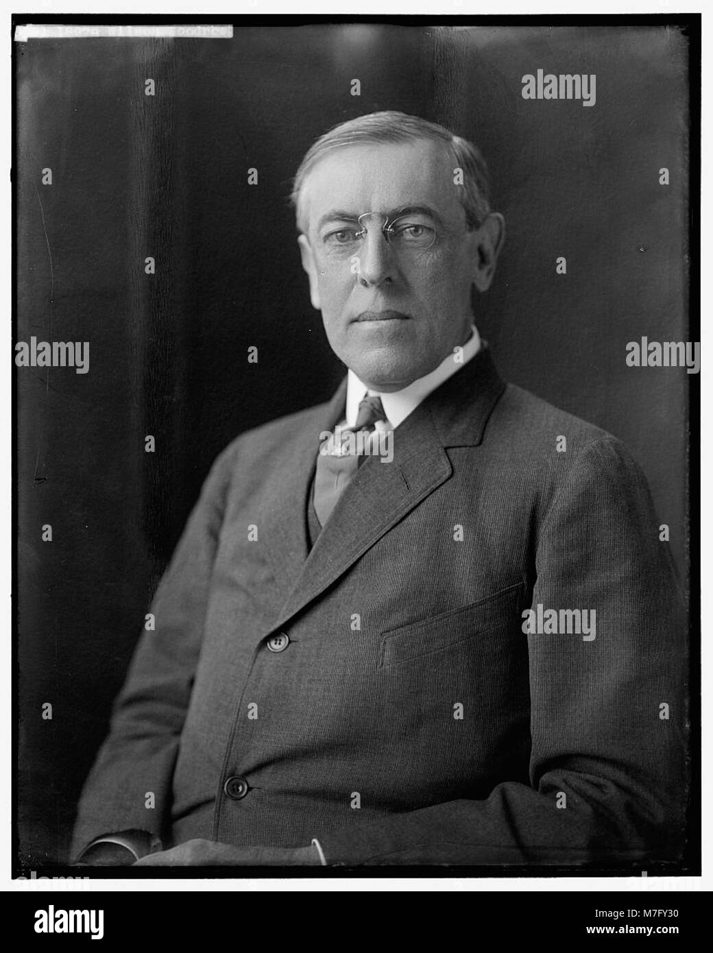 Woodrow Wilson, the 28th President of the United States, is depicted in ...