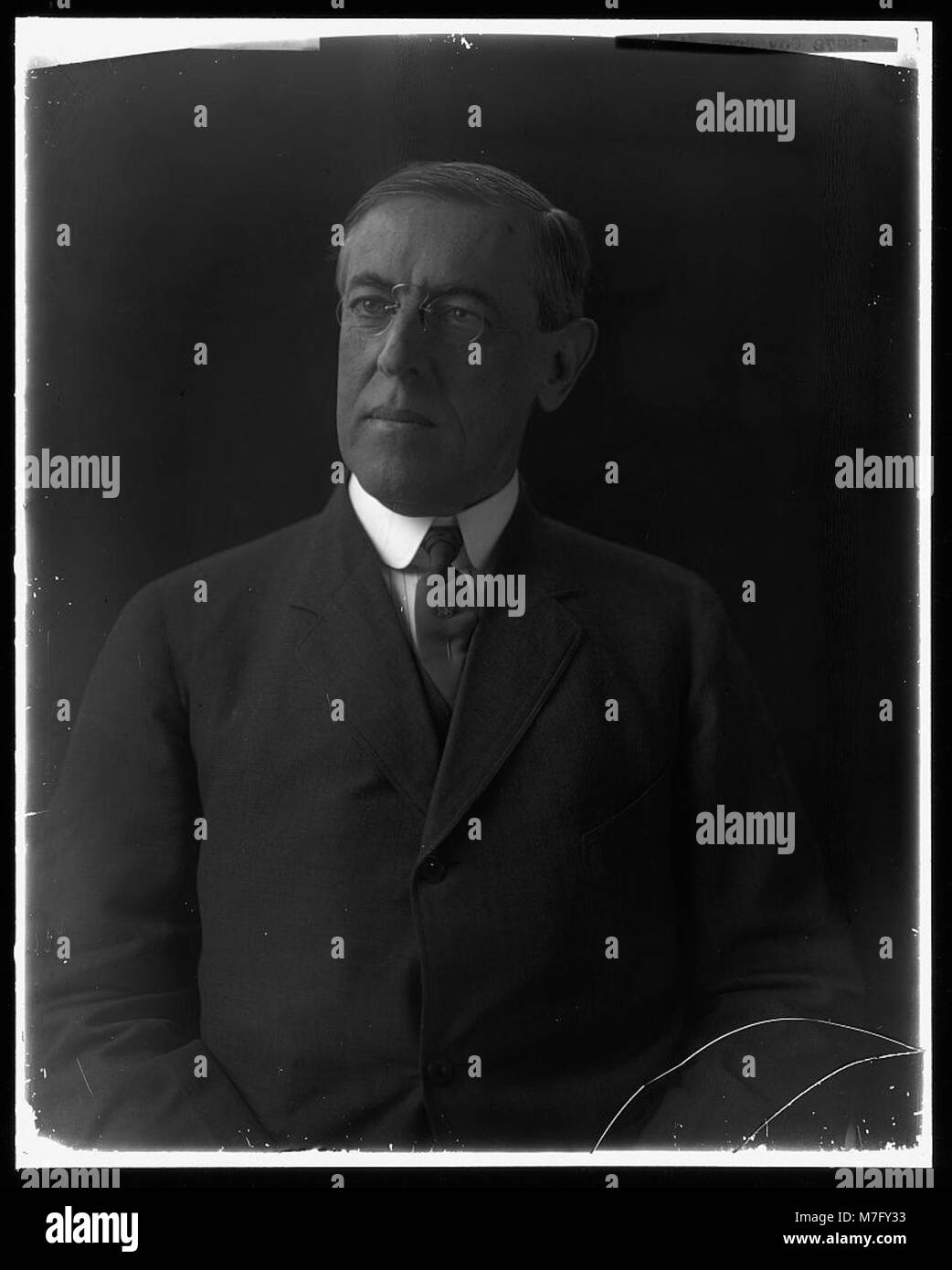 A portrait of Woodrow Wilson, the 28th President of the United States ...