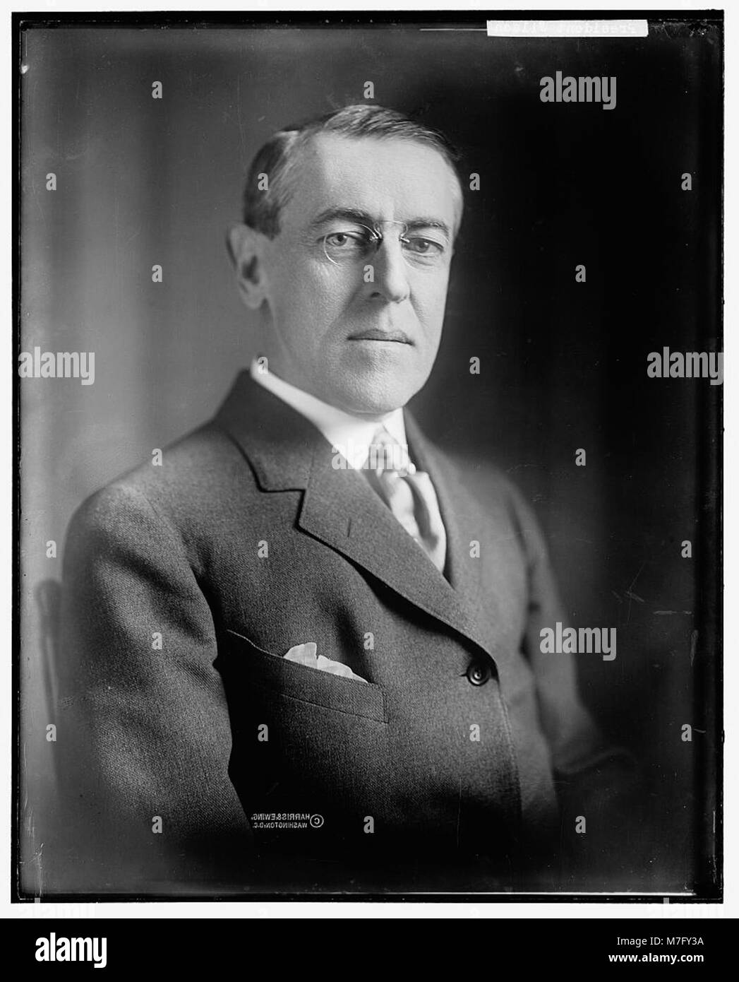 A portrait of Woodrow Wilson, the 28th president of the United States ...