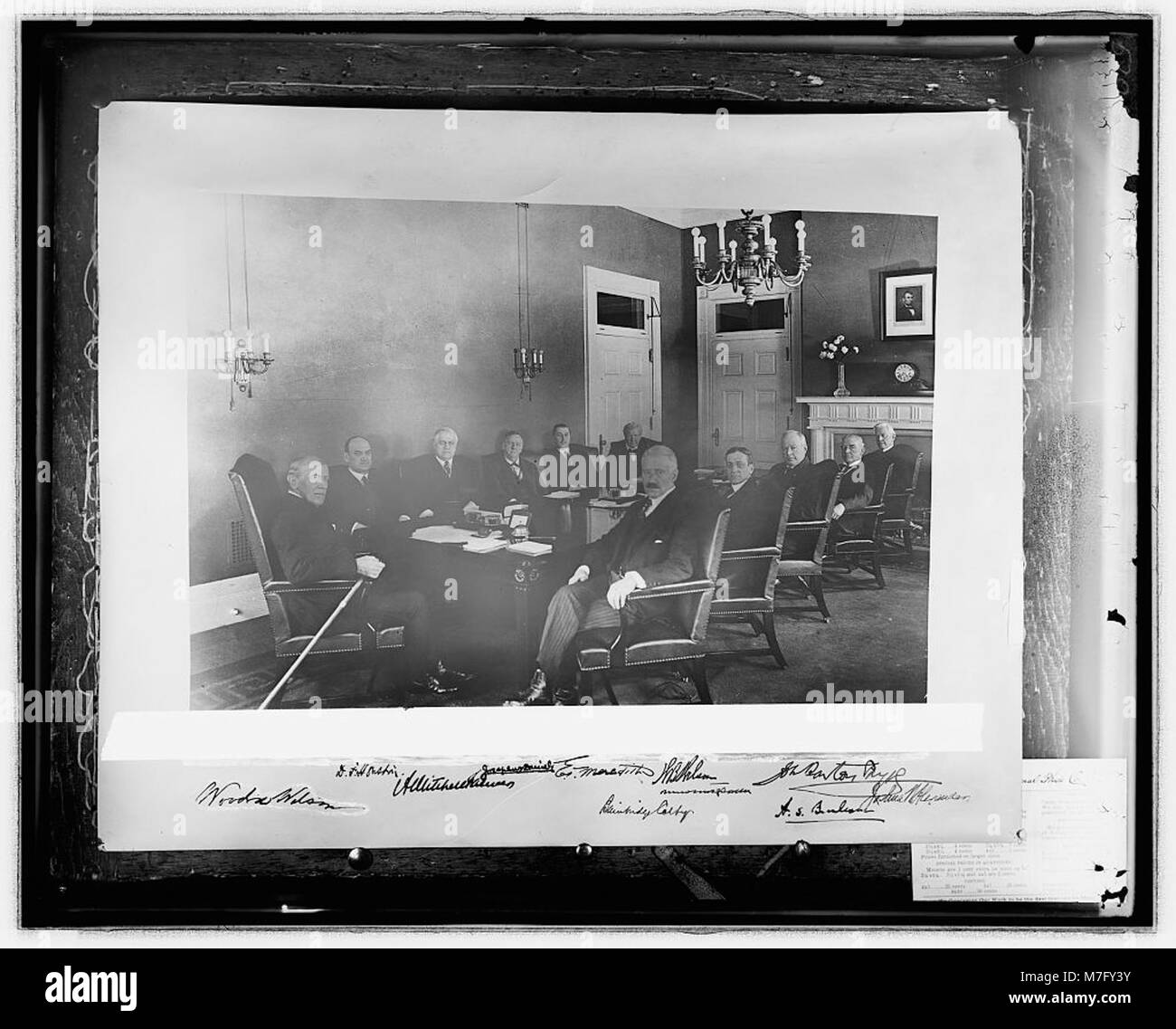 This image shows President Woodrow Wilson with his cabinet members ...