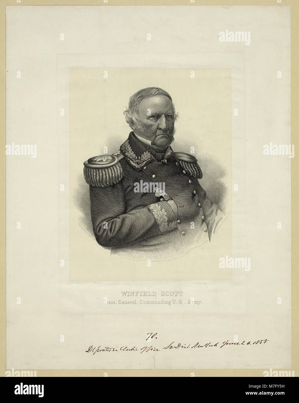 A portrait of Winfield Scott, Lieutenant General and Commanding Officer of the U.S. Army. He ...