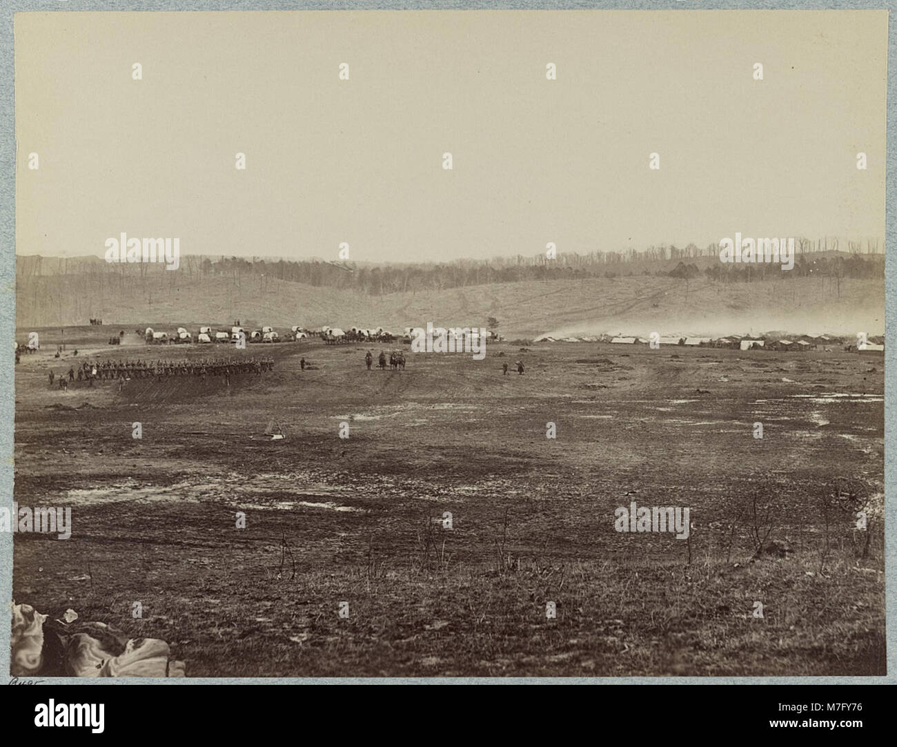 This photograph depicts the winter quarters of a Cavalry Regiment ...