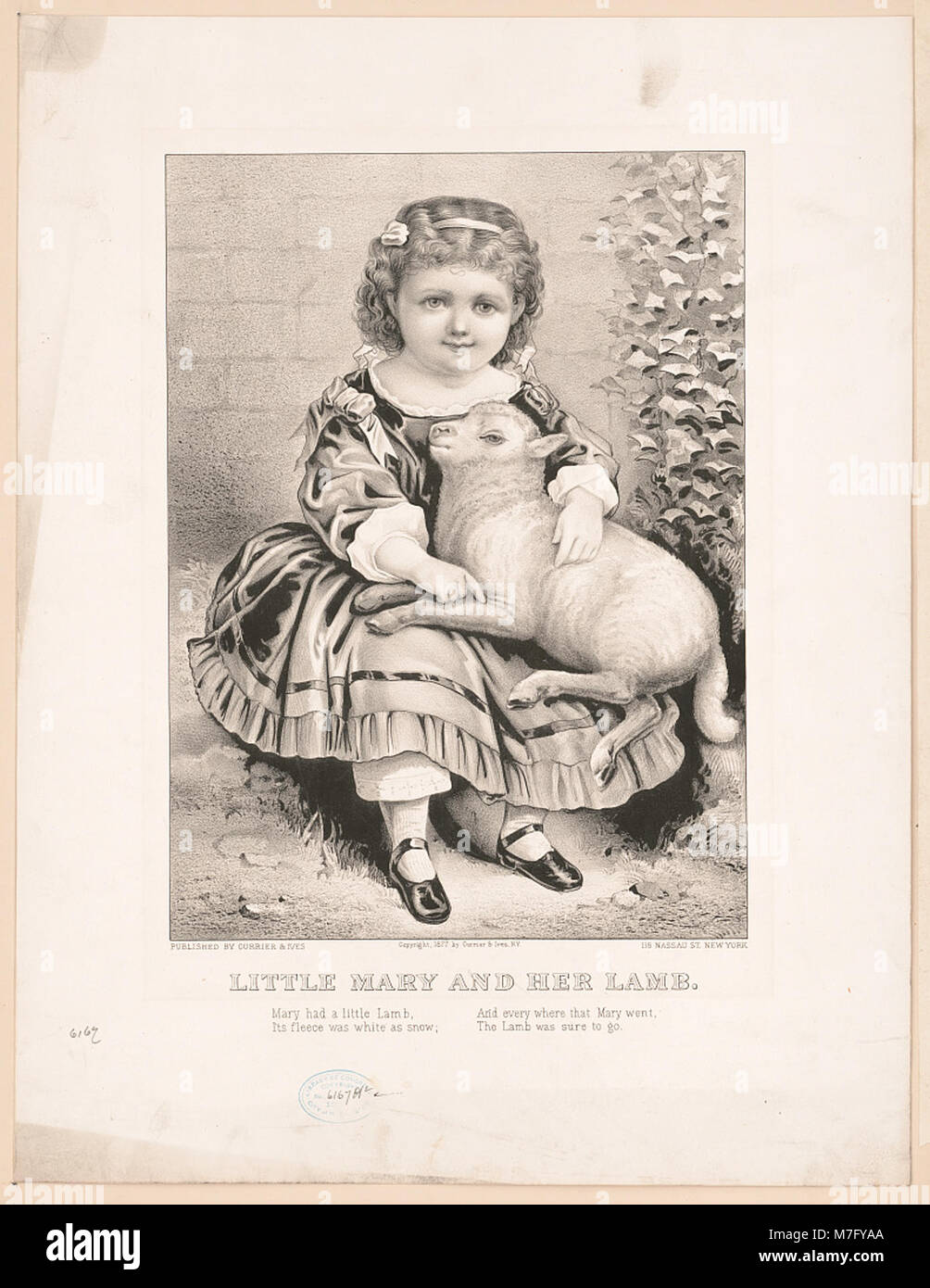 An image depicting Little Mary with her lamb, based on the famous ...