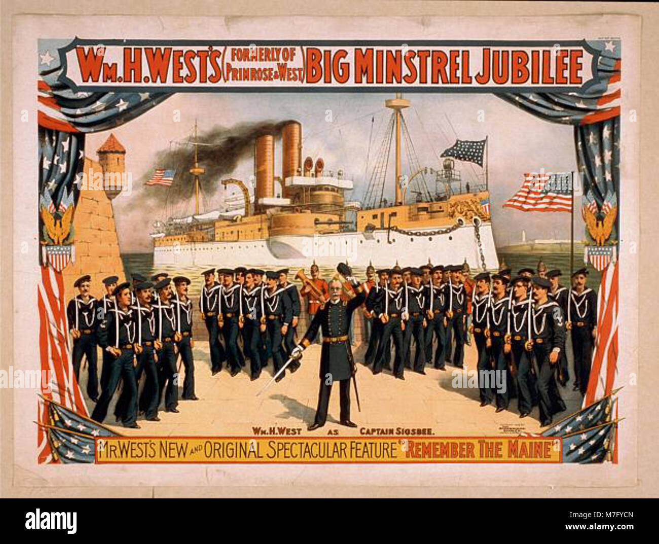 A promotional image for Wm. H. West's Big Minstrel Jubilee, a popular ...