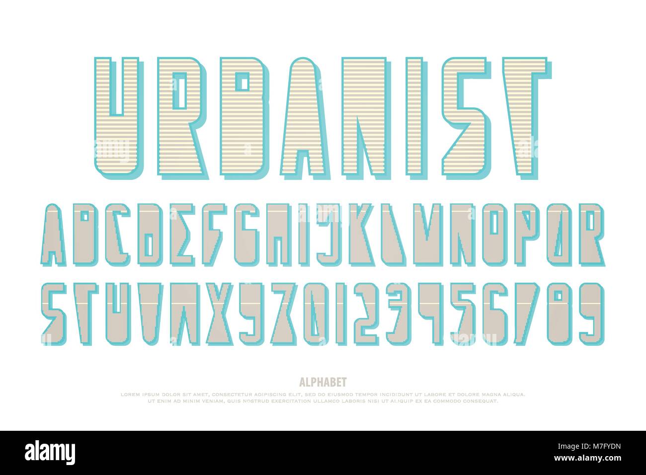 urban style alphabet letters and numbers. vector, trendy font type ...