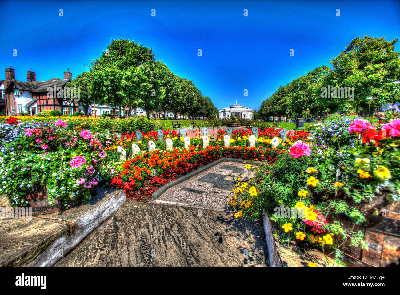 Village of Port Sunlight, England. Picturesque summer view of the ...