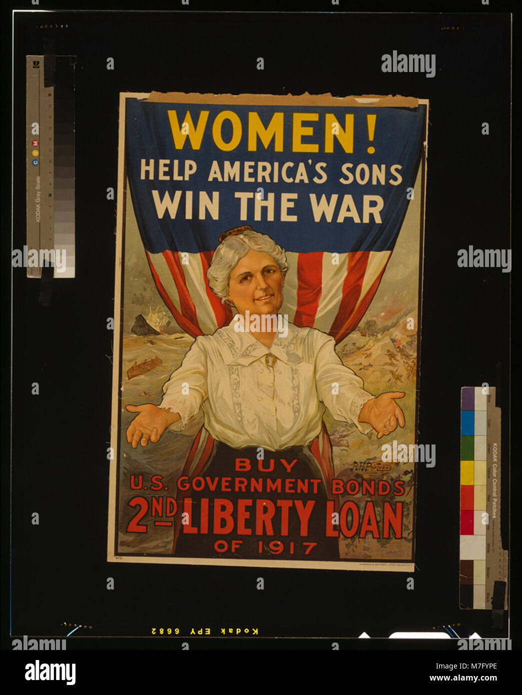 A World War I-era propaganda poster urging American citizens ...