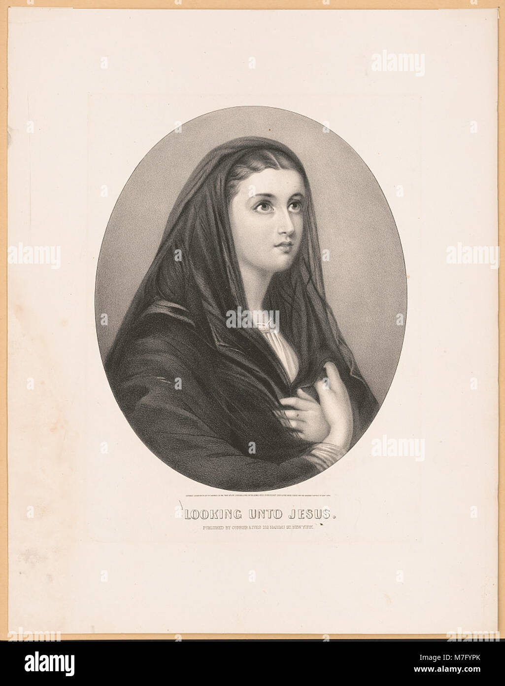 The image depicts a religious scene, 'Looking unto Jesus,' focusing on ...