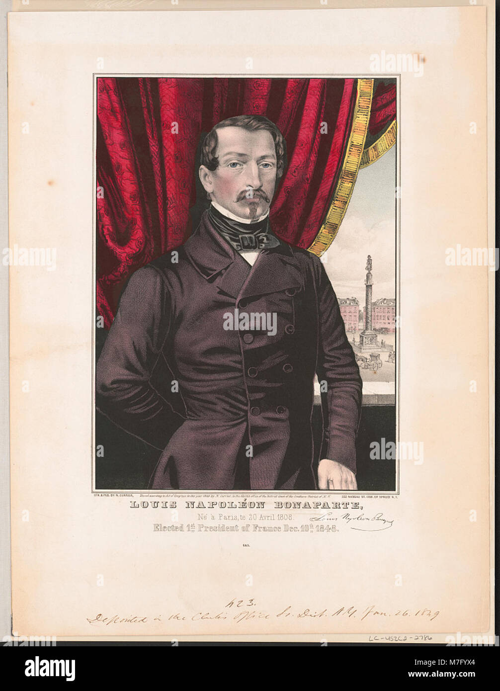 This historical portrait shows Napoleon Bonaparte in Paris on April 20 ...