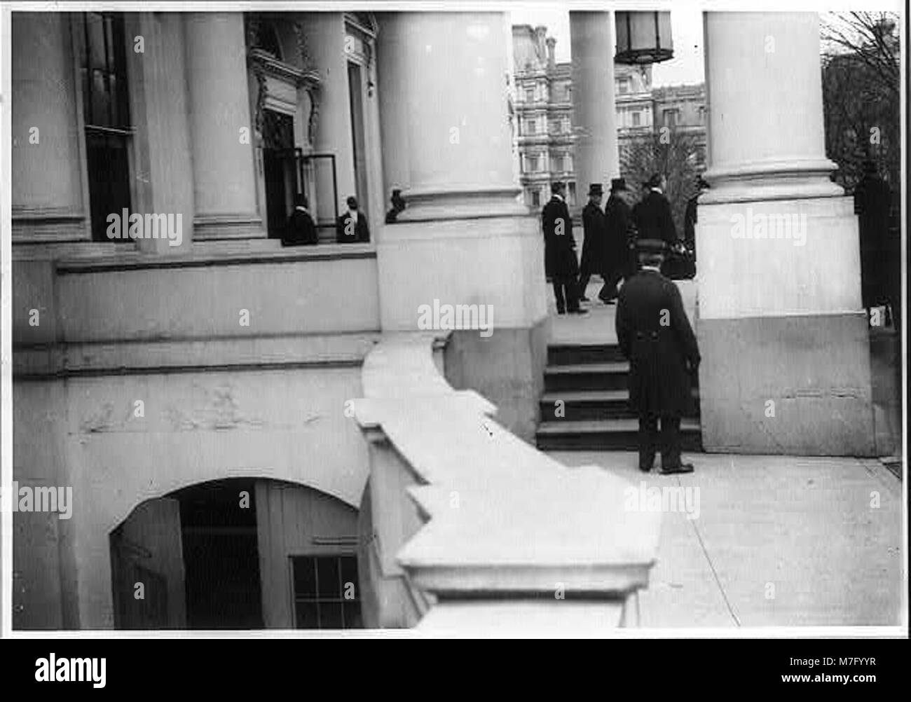 A historic photograph showing Woodrow Wilson and William Howard Taft ...