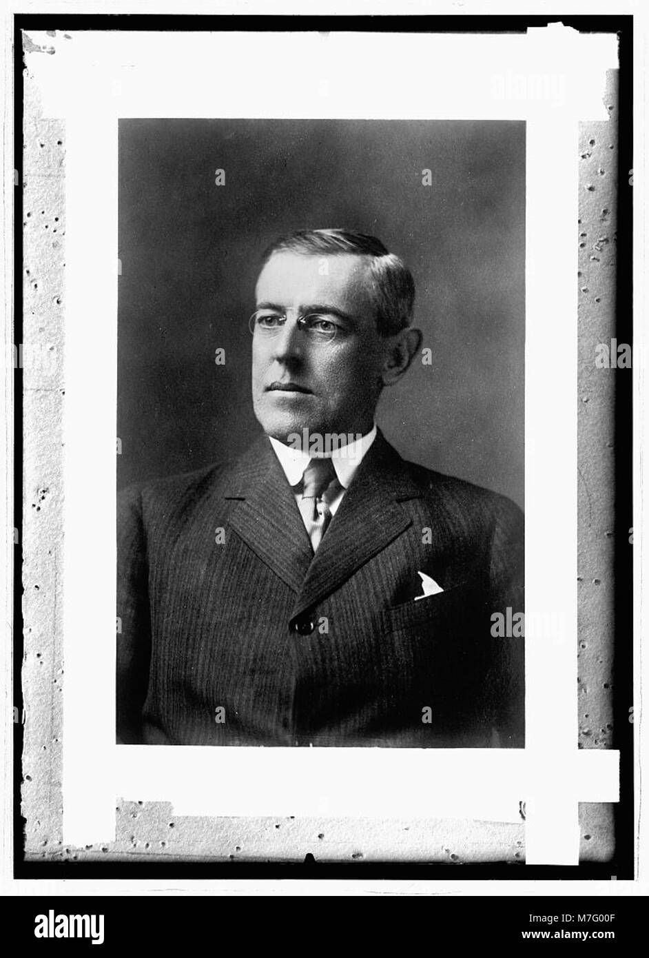 Woodrow Wilson, the 28th President of the United States, is shown in ...