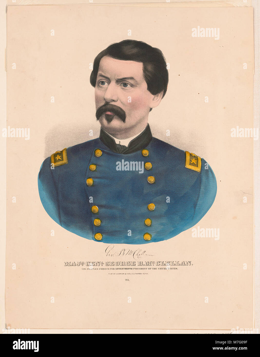 An image of Major General George B. McClellan, a prominent Union ...