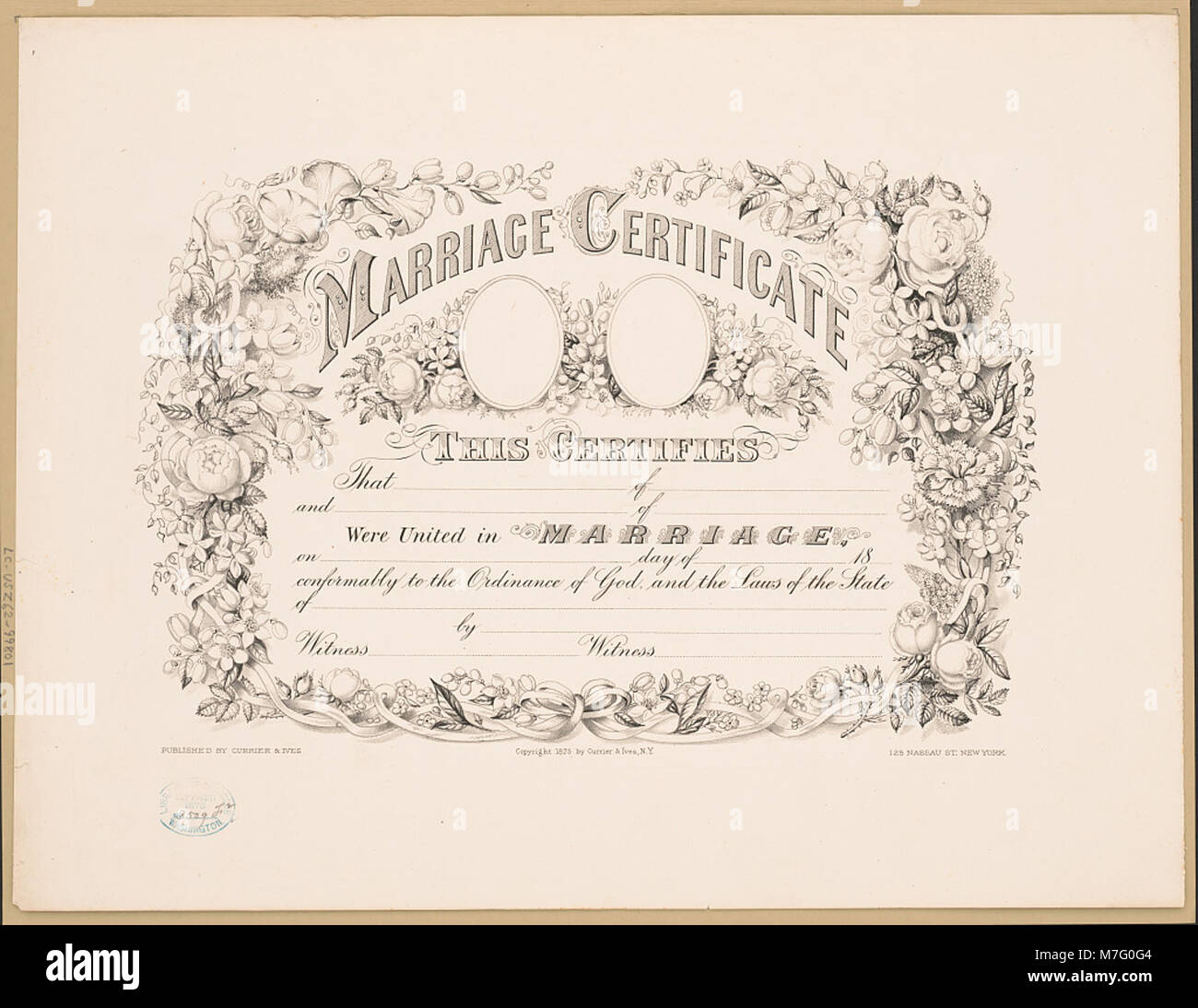 This document is a marriage certificate, an official record certifying ...