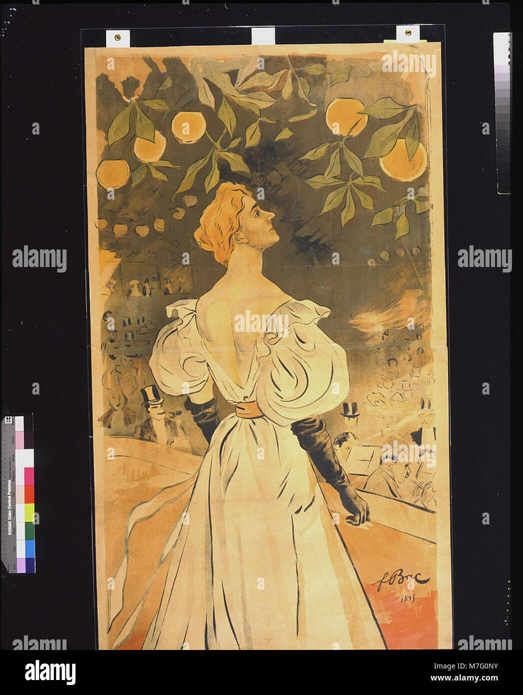 A portrait of French singer Yvette Guilbert, known for her distinctive ...