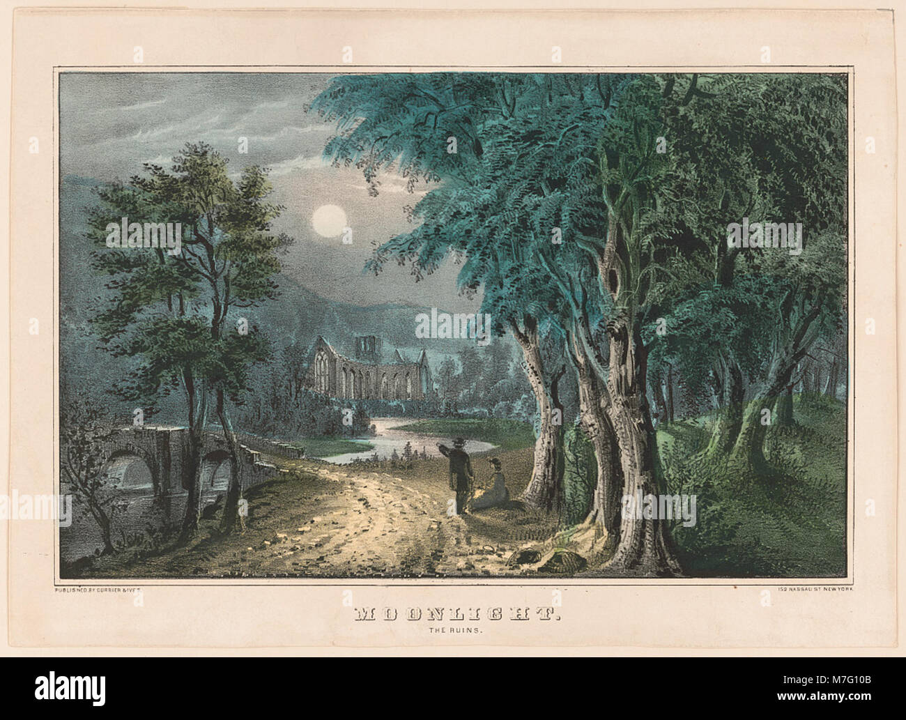 A captivating photograph titled 'Moonlight - The Ruins,' which depicts ...