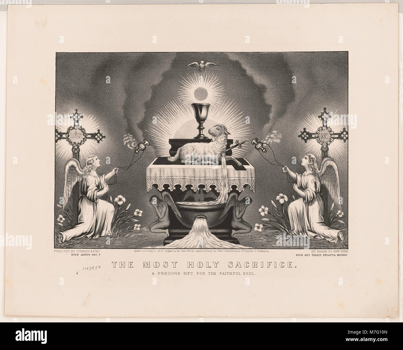 This image illustrates the religious concept of the most holy sacrifice ...