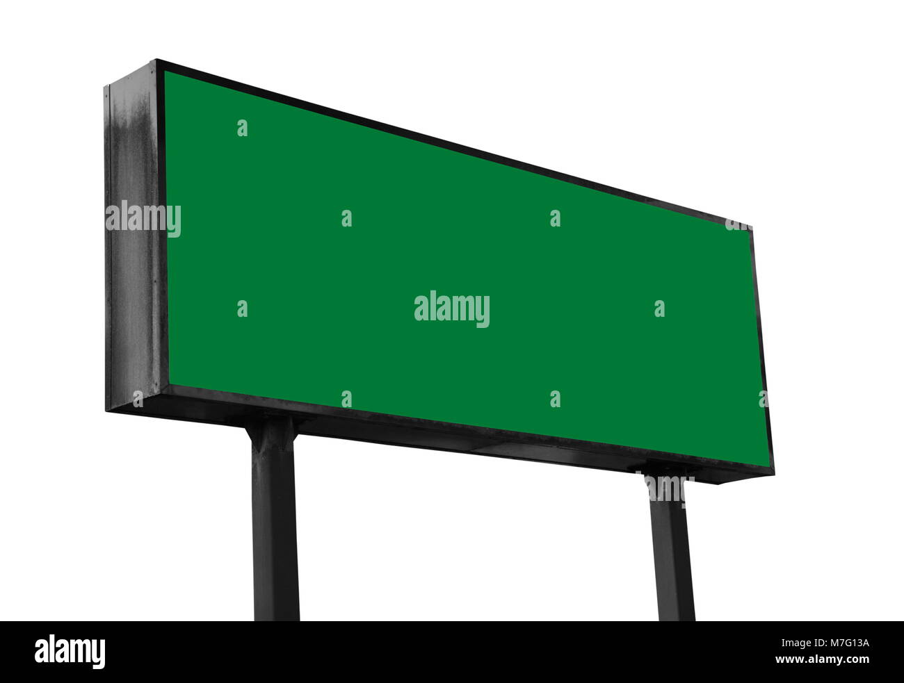 Green billboard on the white Stock Photo - Alamy
