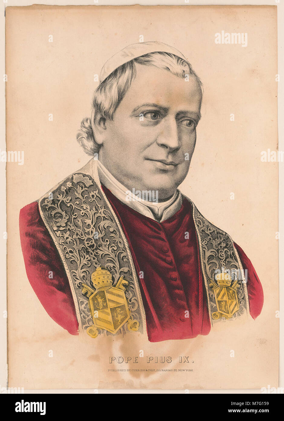 Portrait of Pope Pius IX, the longest-reigning pope in history, known ...