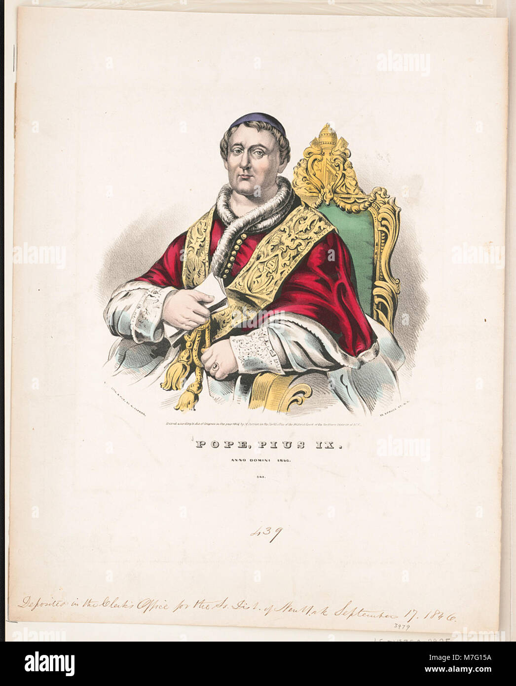 Portrait of Pope Pius IX from 1846, representing his leadership and ...