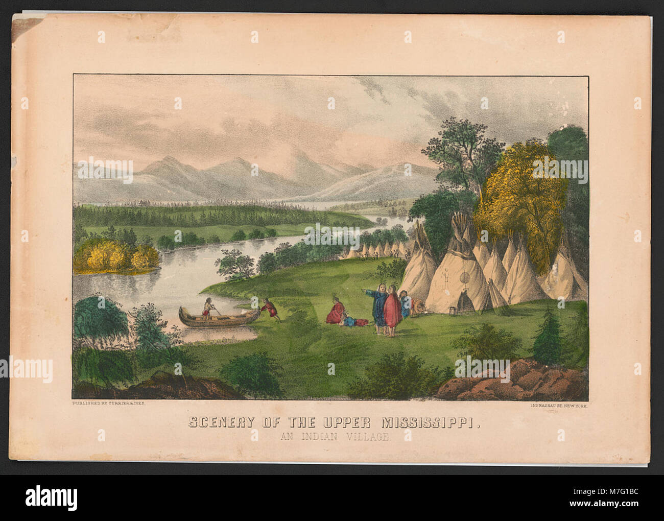The image depicts the scenery of the upper Mississippi River ...