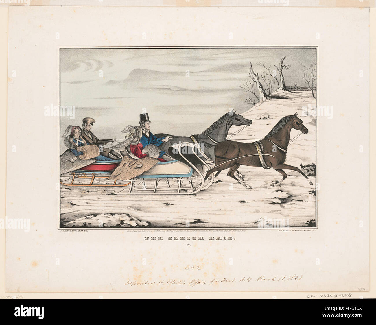 Depiction of a sleigh race, capturing the excitement and speed of the ...