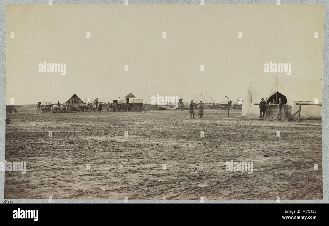 This photograph depicts the winter quarters of the Quartermaster's ...