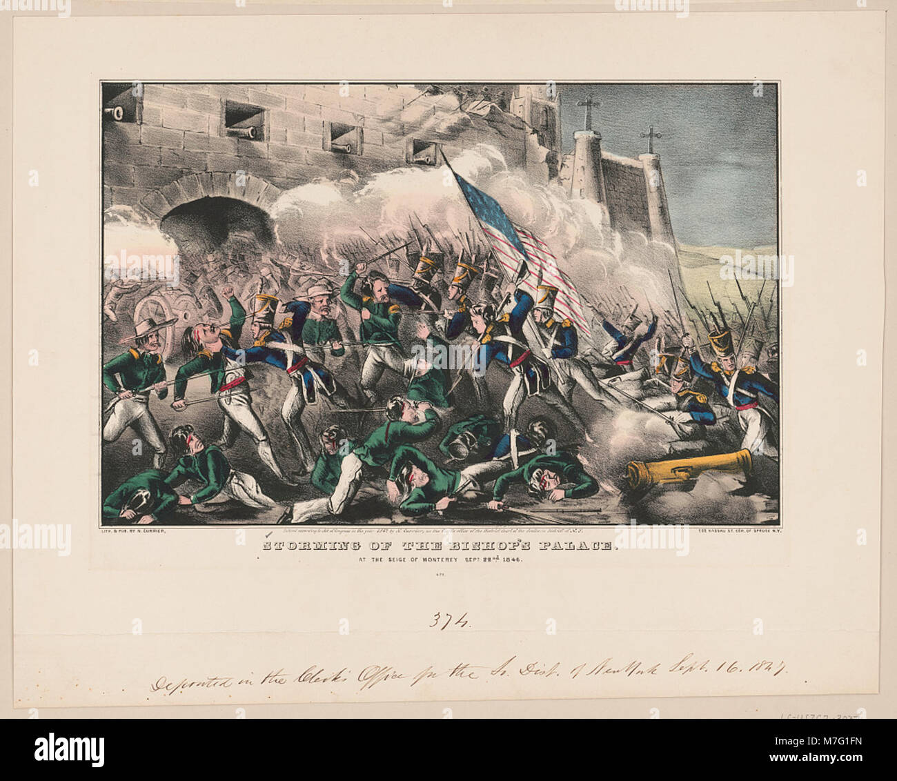 The storming of the Bishop's Palace during the siege of Monterey on ...