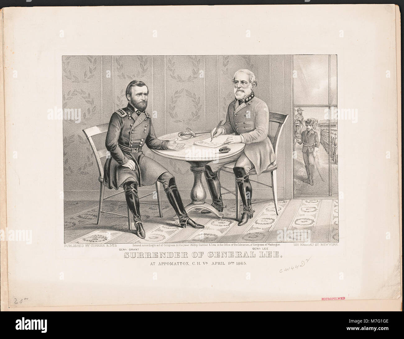 The surrender of General Robert E. Lee at Appomattox Court House ...