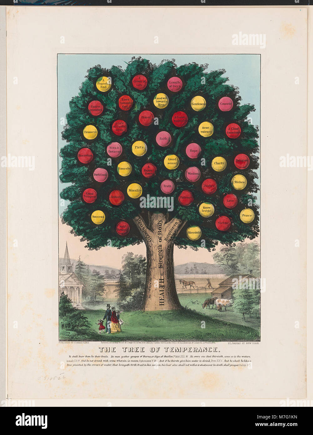 This image depicts the Tree of Temperance, a symbolic representation of ...
