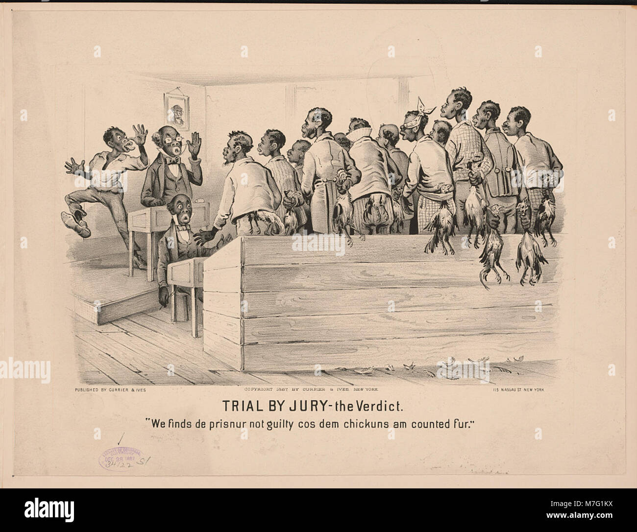 This image depicts a courtroom scene showing a jury delivering a ...