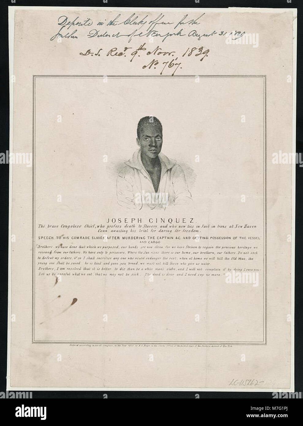 Joseph Cinquez, a brave Congolese chief, is depicted as resisting ...