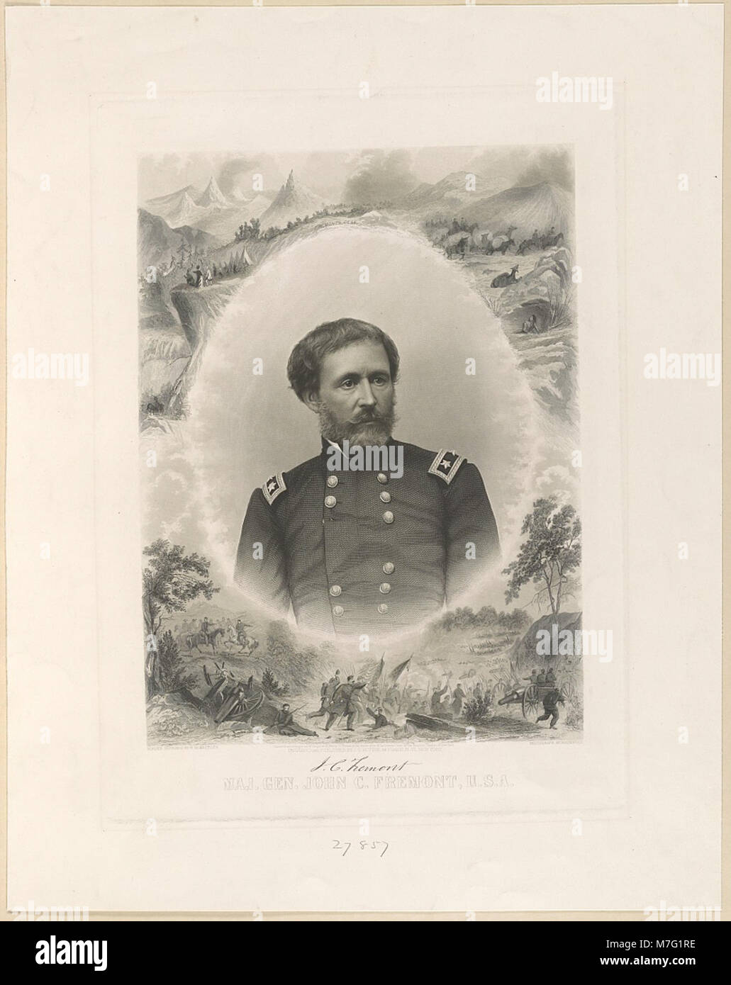 A portrait of Major General John C. Fremont, a significant military ...
