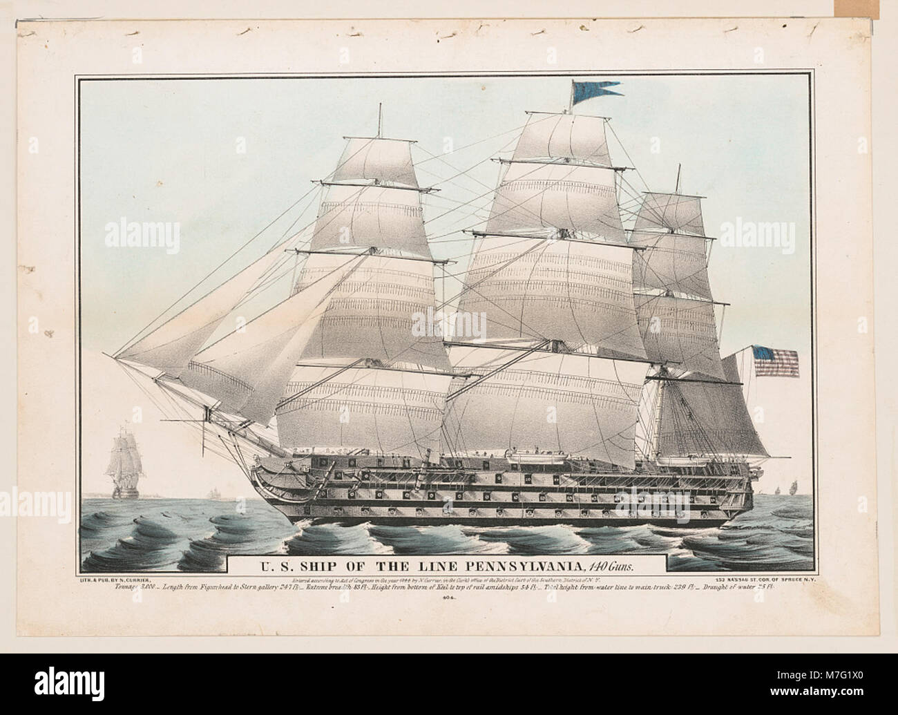 The U.S. ship of the line Pennsylvania, armed with 140 guns, was one of ...