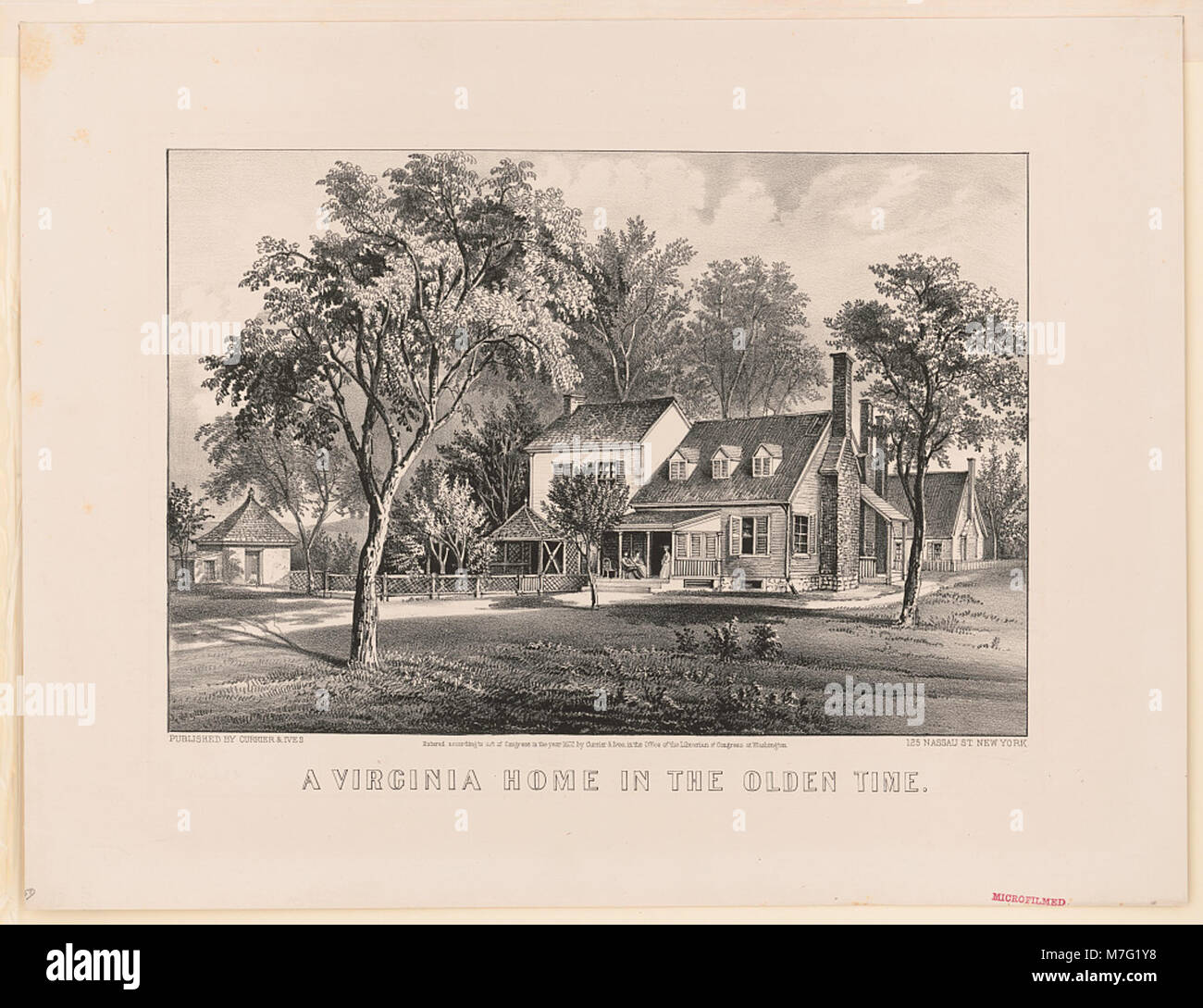 A photograph of a traditional Virginia home from the 18th or 19th ...