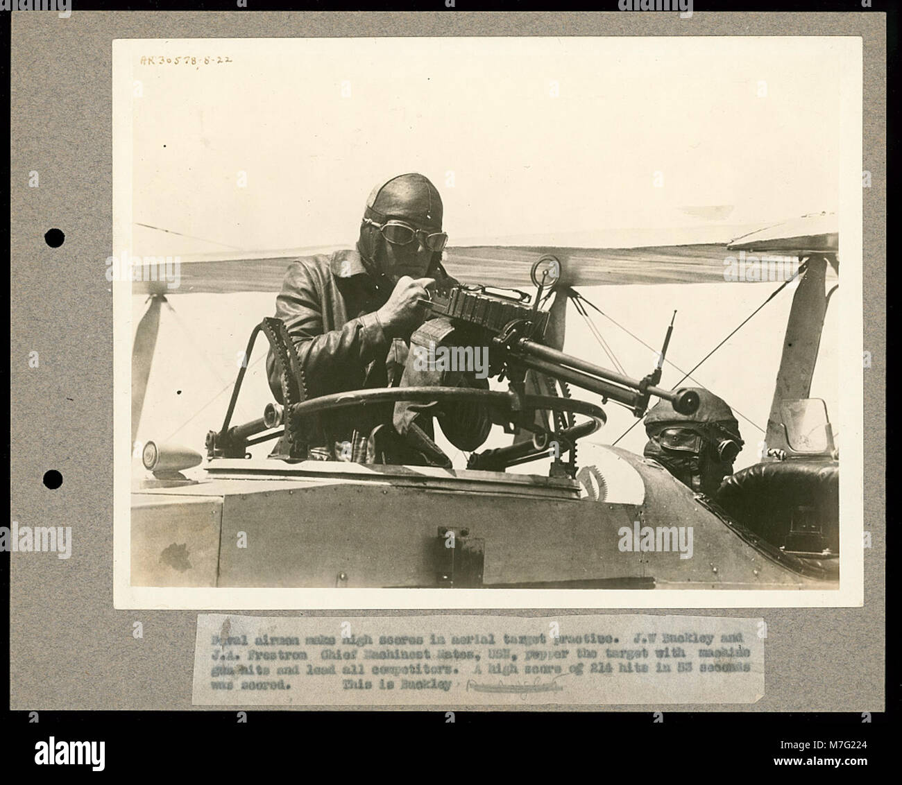 Naval airmen participating in aerial target practice, achieving high ...