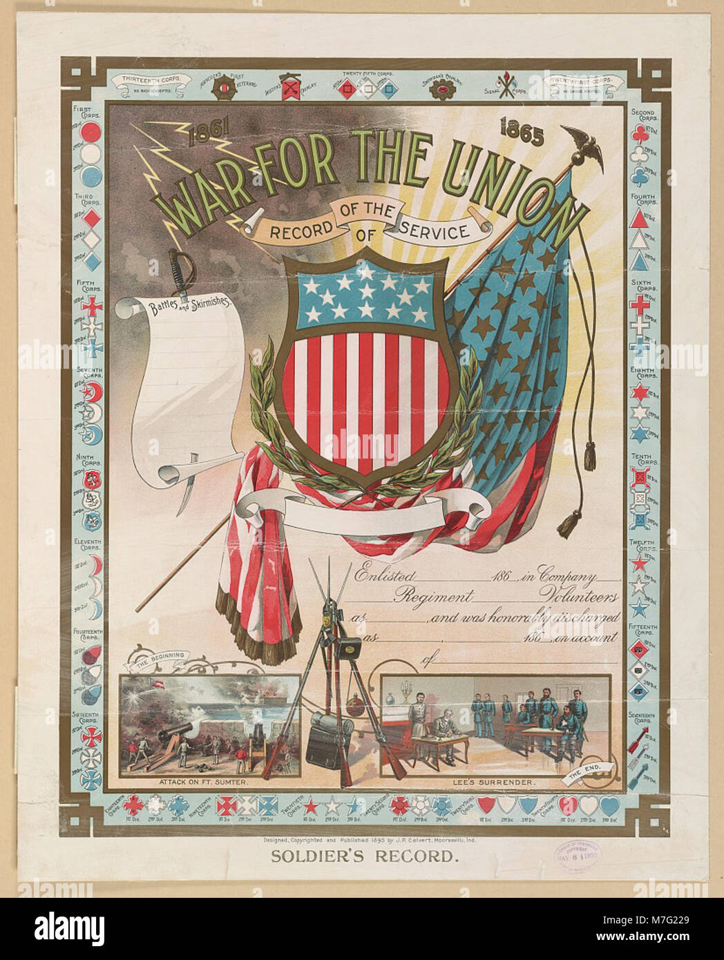 This image depicts a soldier’s record, a historical document that ...