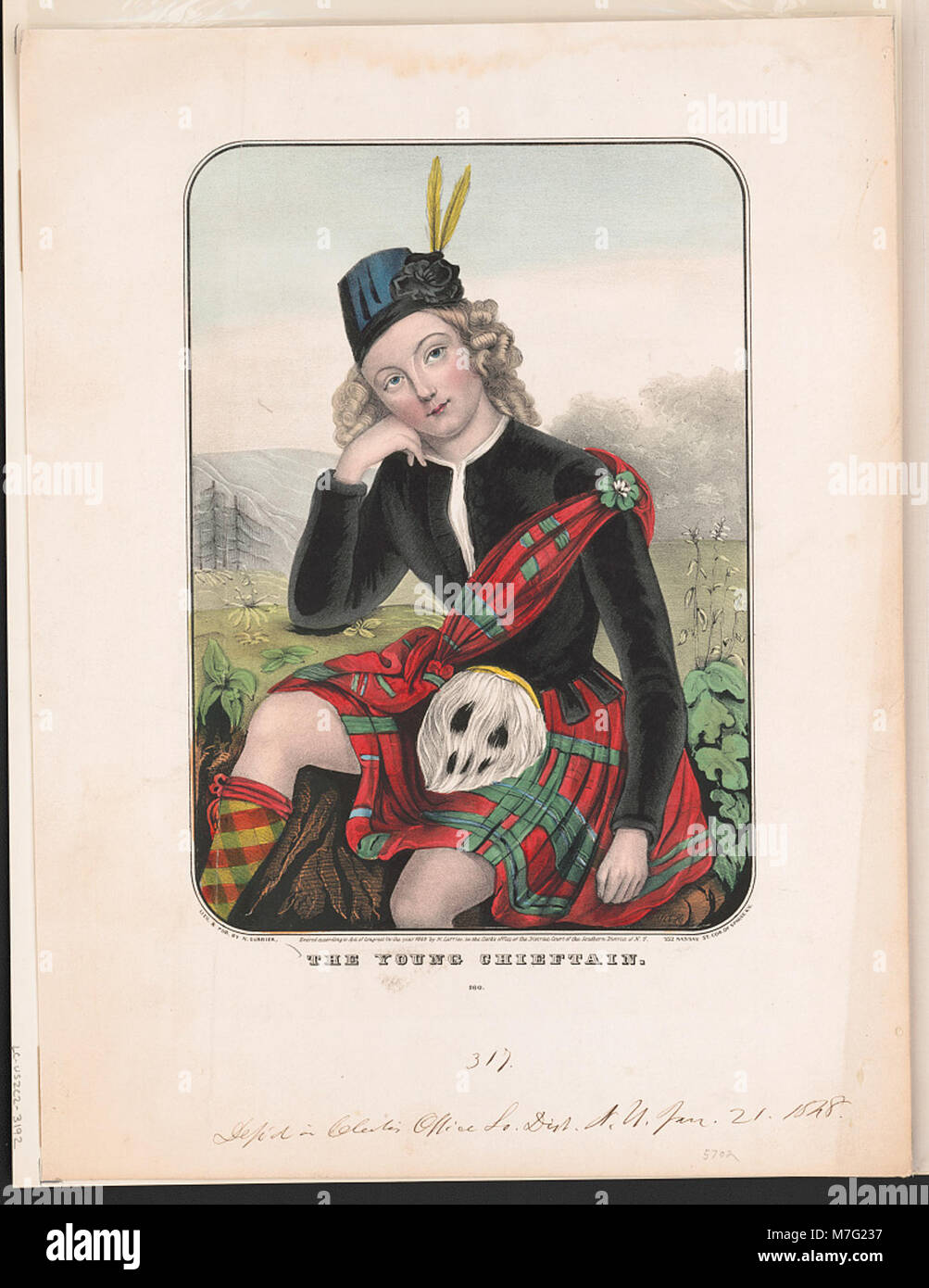 A portrait of a young chieftain, likely representing a leader from a ...