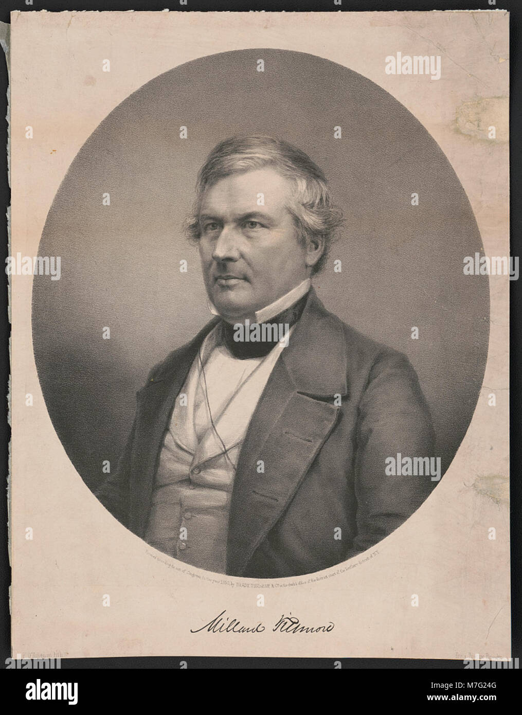 A lithograph of Millard Fillmore, the 13th president of the United ...