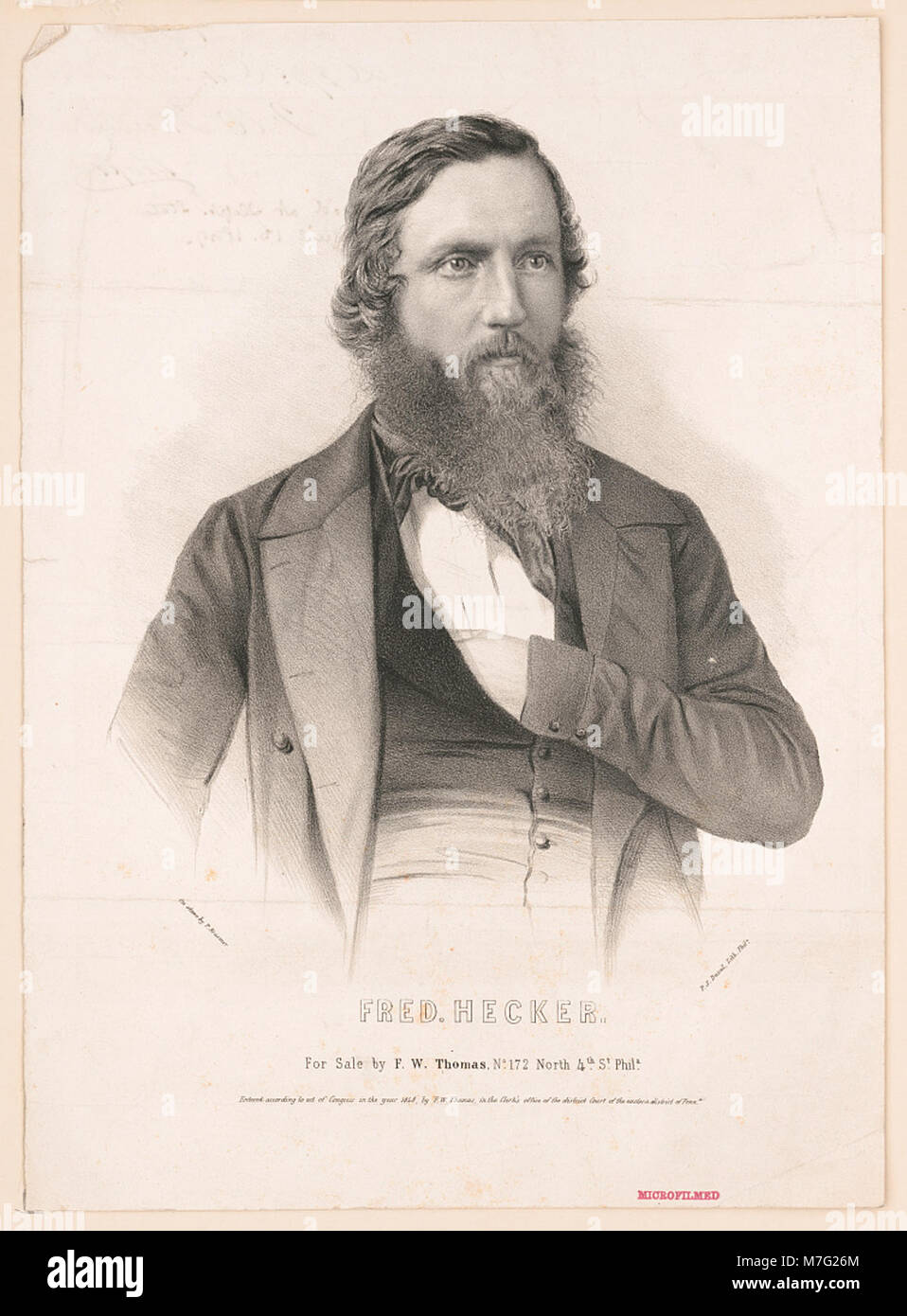 Fred Hecker, a notable figure captured in a historical portrait ...