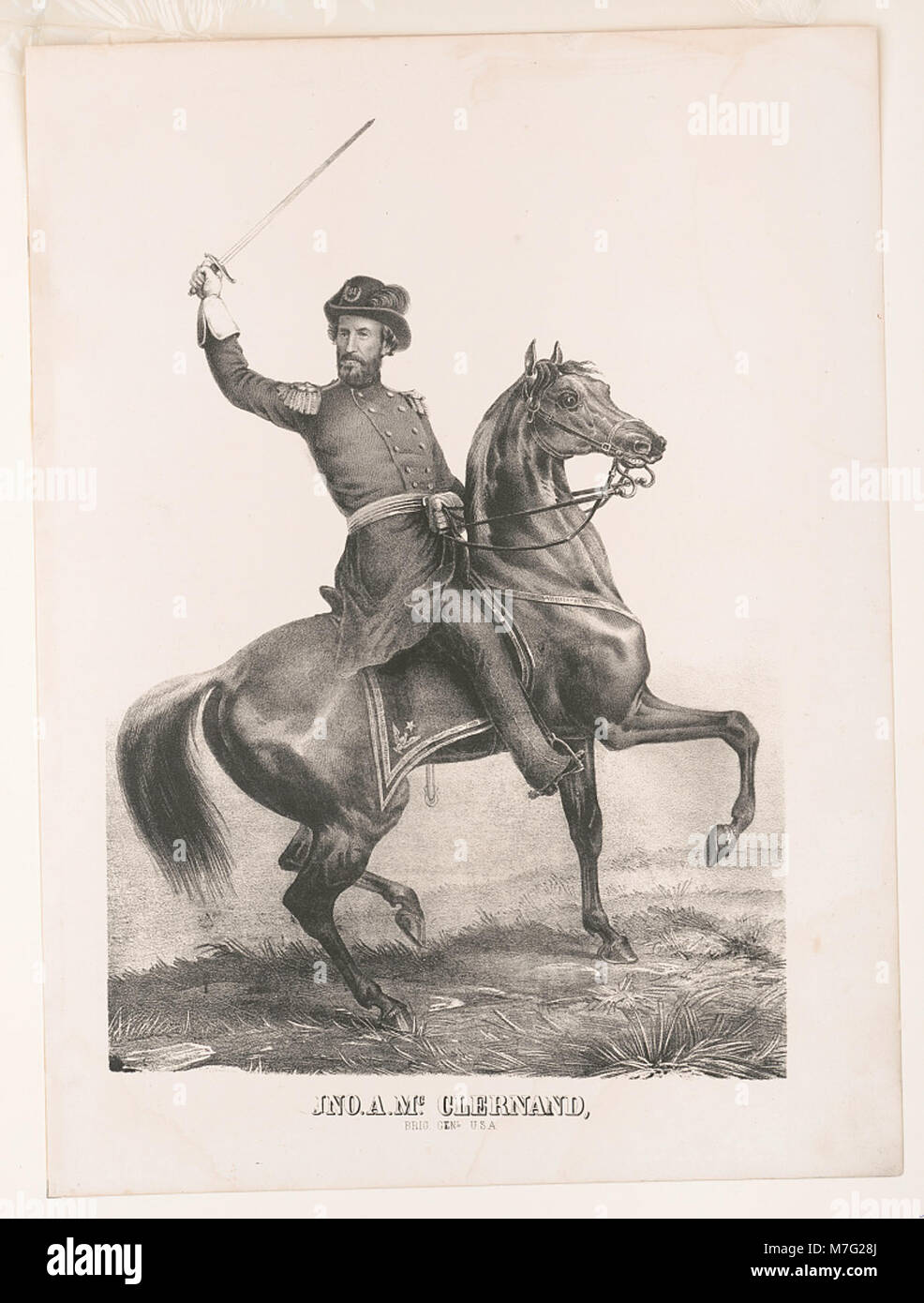Lithograph of Brigadier General John Alexander McClernand of the Union ...