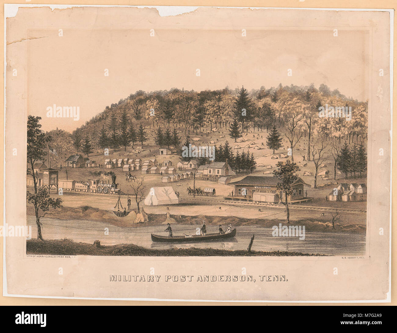 A historical photograph of Military Post Anderson in Tennessee ...