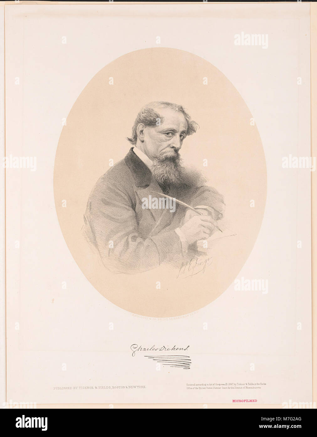 This image shows Charles Dickens, the famous English novelist and ...