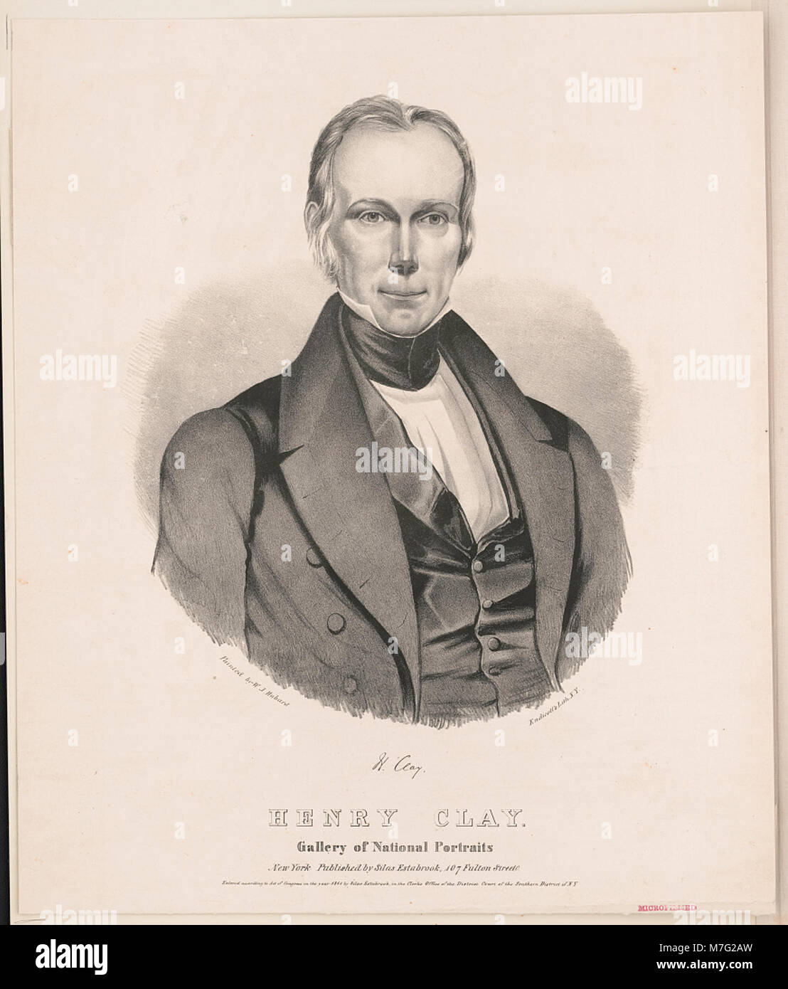 Lithograph of Henry Clay, a prominent American statesman and politician ...
