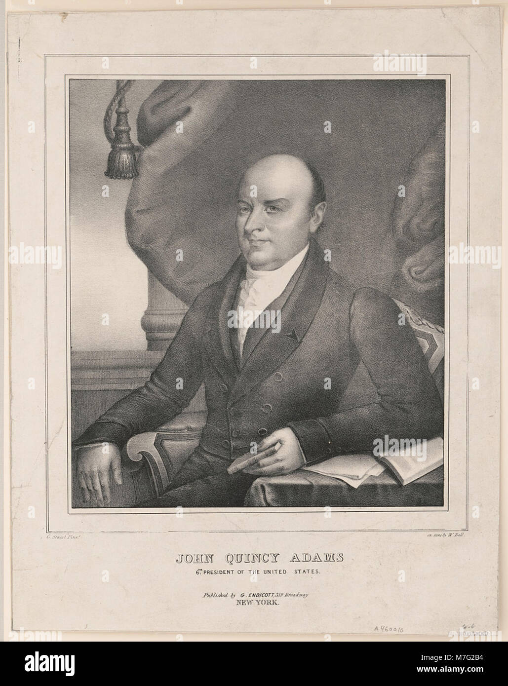 A historical portrait of John Quincy Adams, the 6th president of the ...