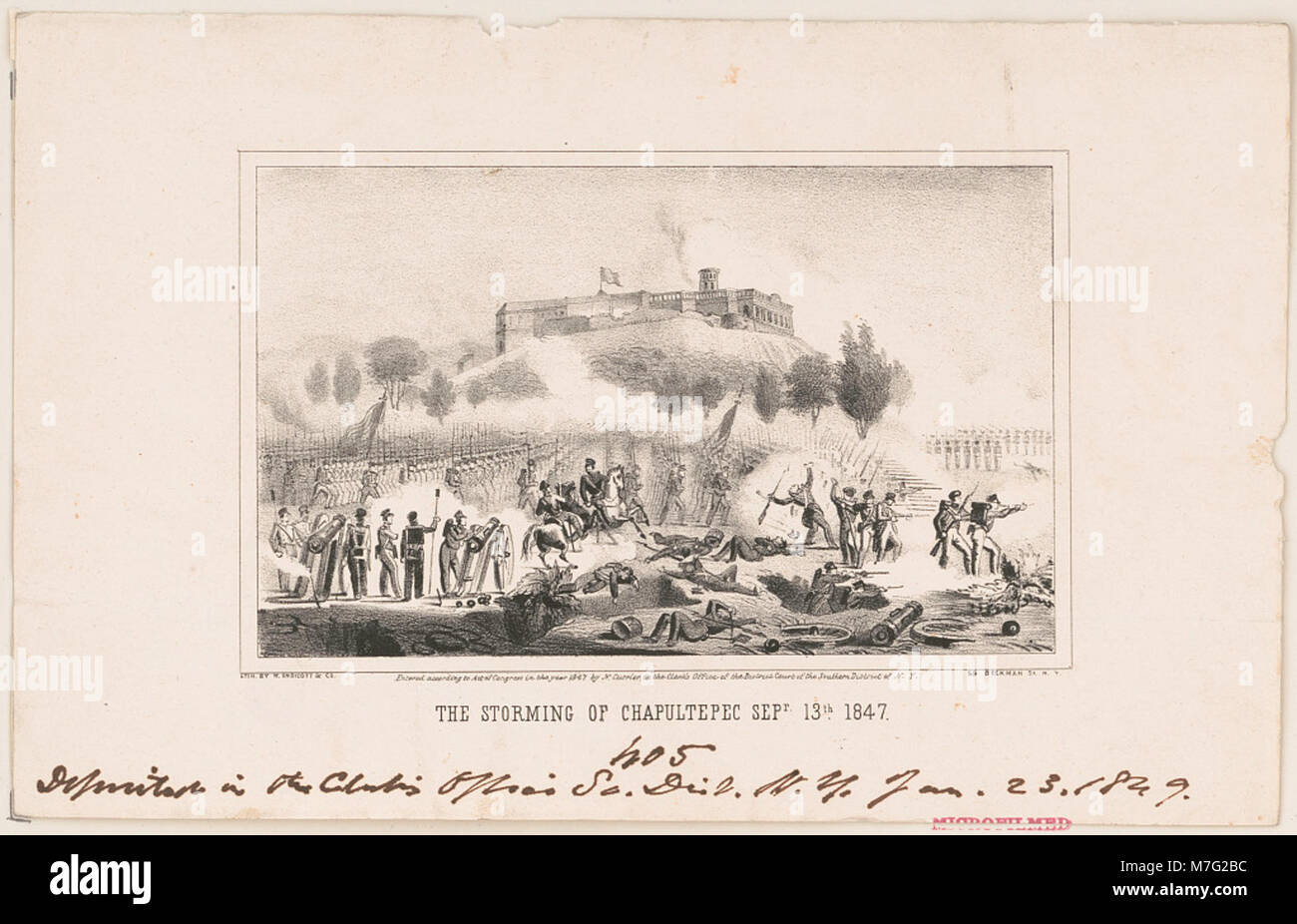 A depiction of the Battle of Chapultepec on September 13, 1847, a pivotal moment in the Mexican ...