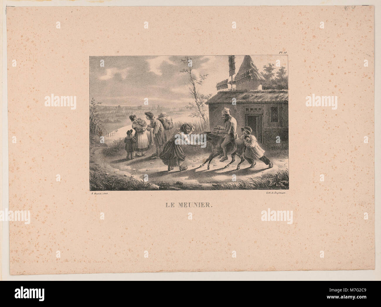 A depiction of 'Le Meunier' (The Miller), likely a French painting or ...