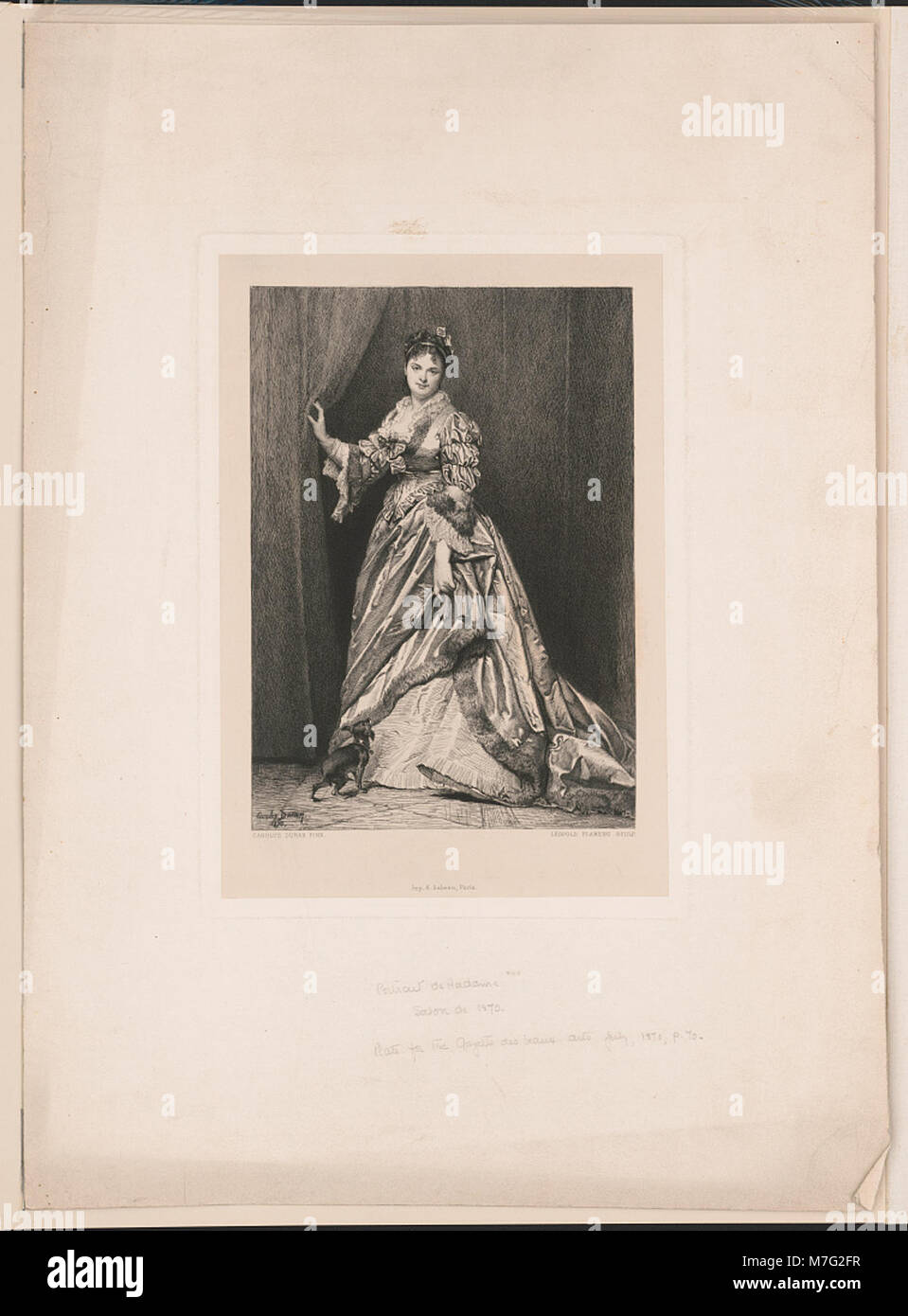 A portrait of a lady from the 1870s, taken in a salon, exemplifying ...